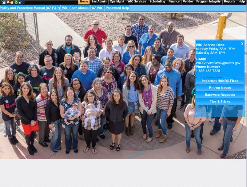 Steps for logging into HANDS